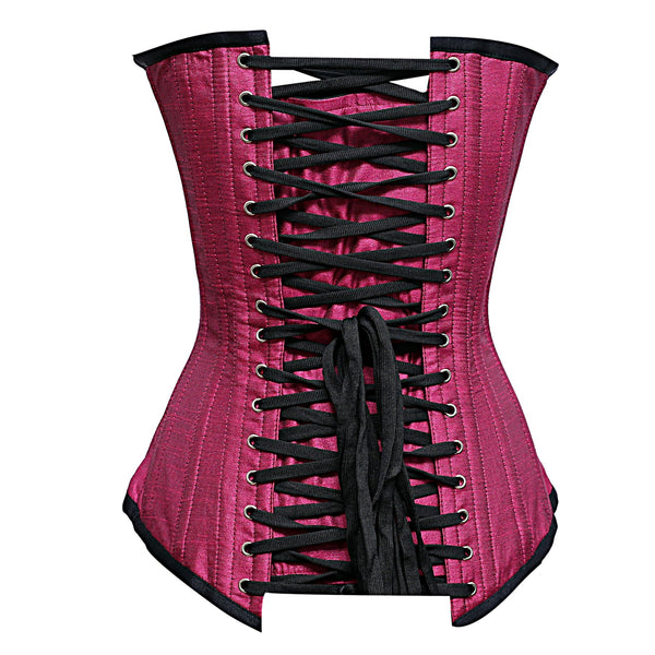 Brooklyn Magenta dupion Longline Corset | Corsets Queen US-CA